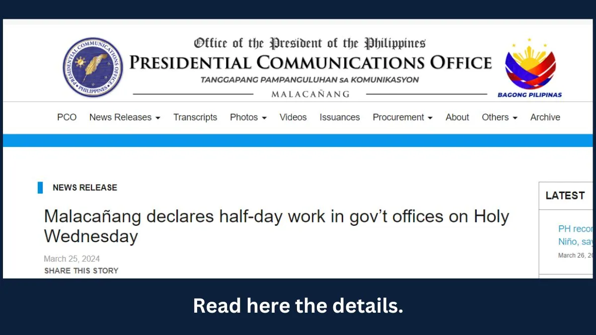 Malacañang declares half-day work in gov’t offices on March 27 ...