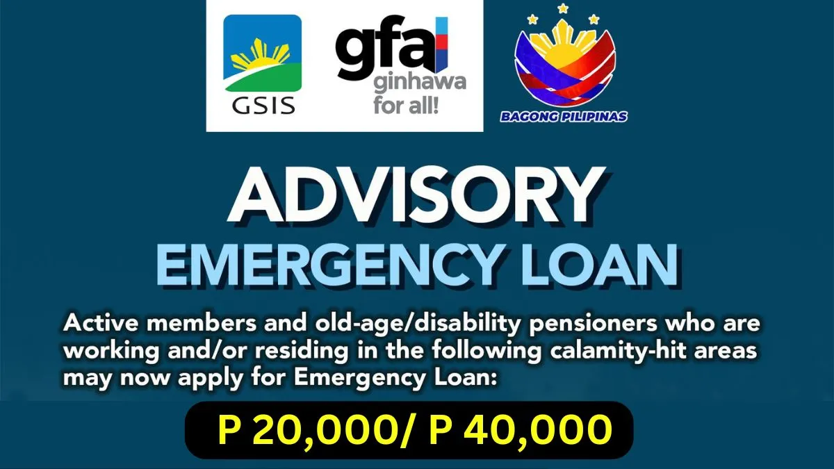 GSIS Emergency Loan | P 20,000/ P 40, 000 Check the details here!