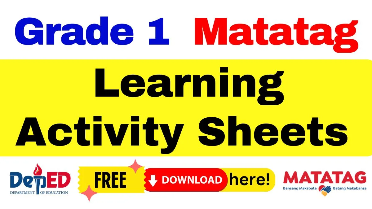 Grade 1 Matatag Learning Activity Sheets | Download here!